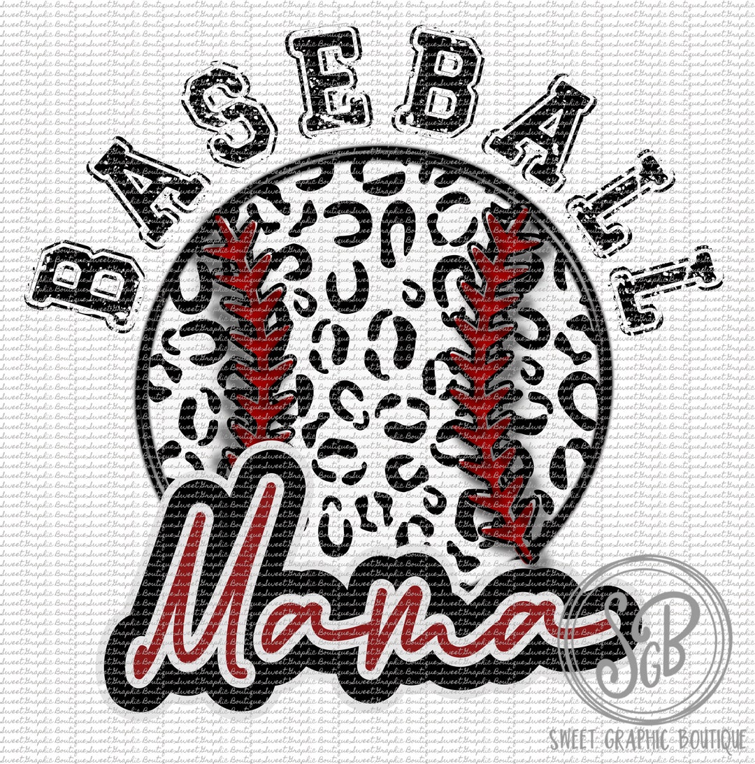 Baseball Mama Leopard Cheetah PNG, Baseball PNG, Distressed, Leopard ...