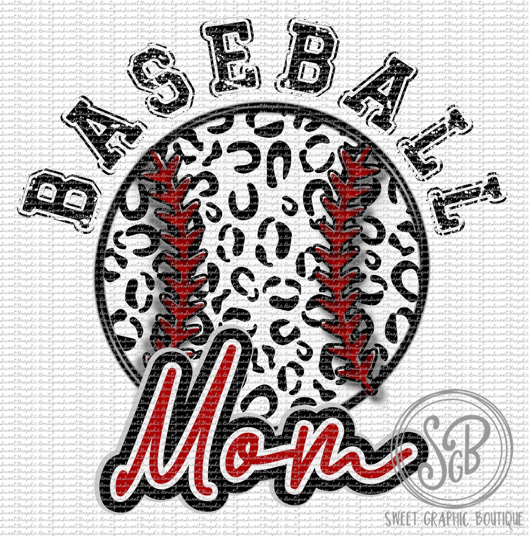Baseball Mom Leopard Cheetah PNG, Baseball PNG, Distressed, Leopard ...
