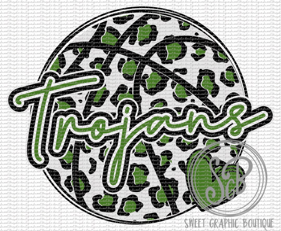 Trojans Hunter Green Leopard Basketball PNG, Basketball PNG, Leopard ...