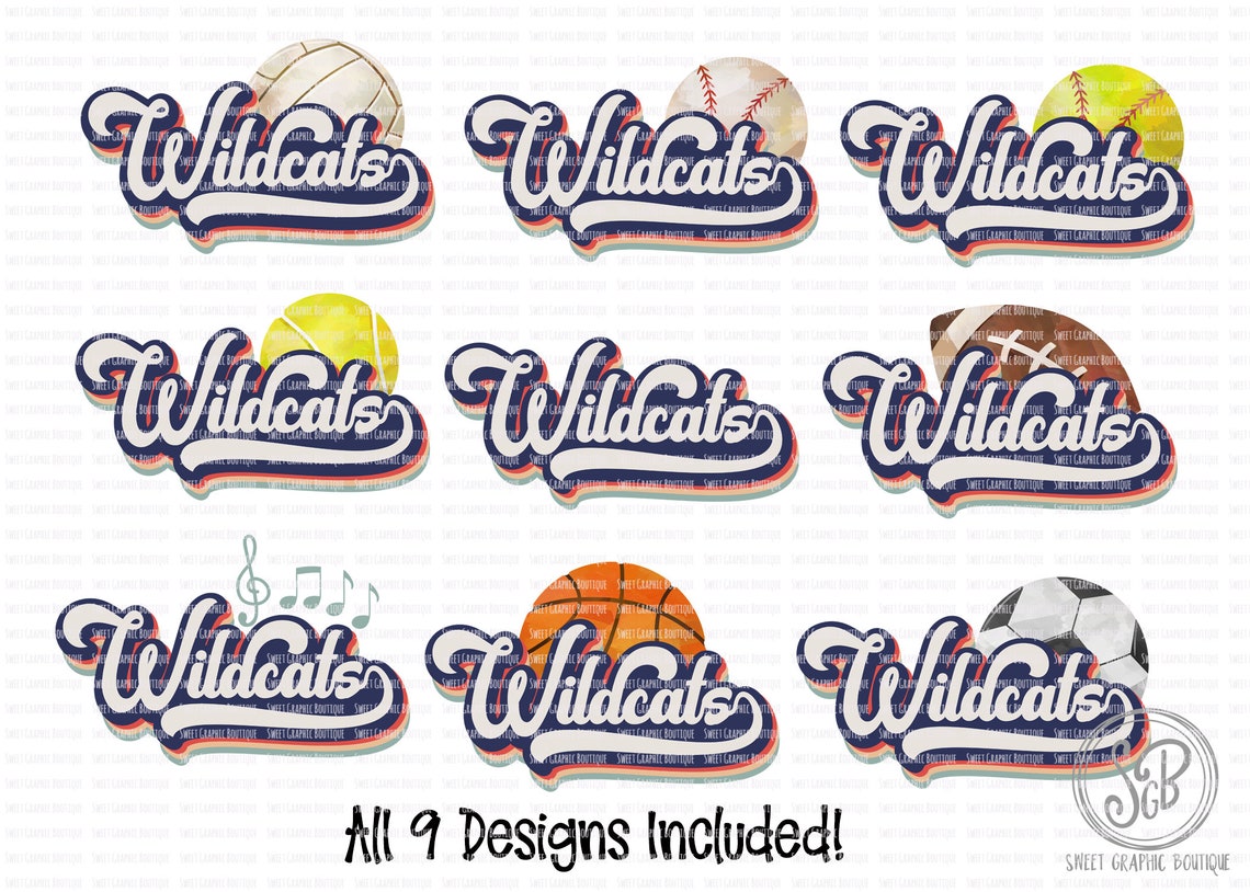 Wildcats PNG Wildcats Clipart Vintage Sport Bundle - Etsy