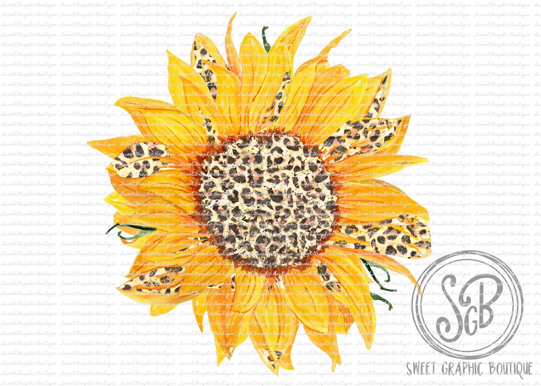 Leopard Sunflower PNG, Sunflower Clipart, Sunflower Sublimation Design ...