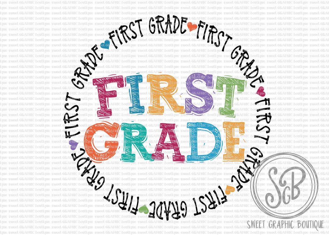 1st First Grade Printable Sublimation Design, Teacher, Clipart ...