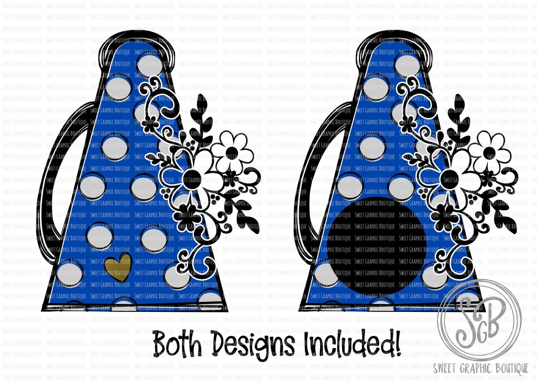 Blue Polka Dot Megaphone Sublimation Design, Megaphone Sublimation ...