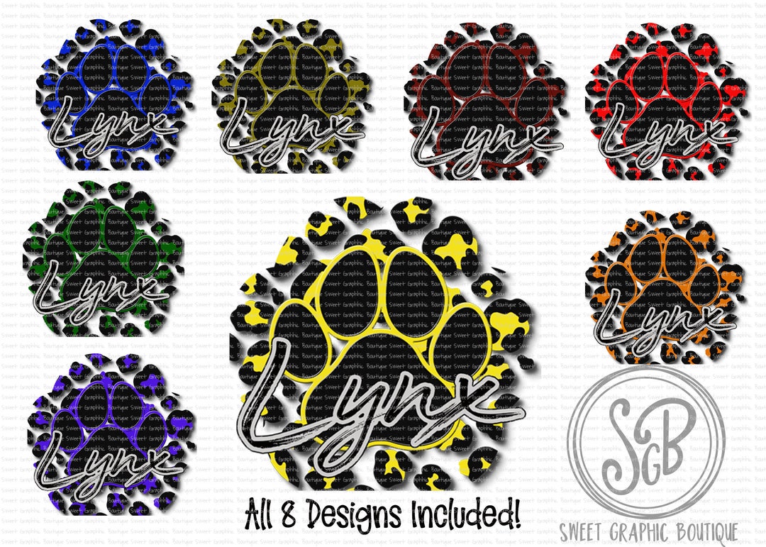 Lynx PNG, Lynx Clipart, Leopard Cheetah Pawprint Sport Bundle, Baseball ...