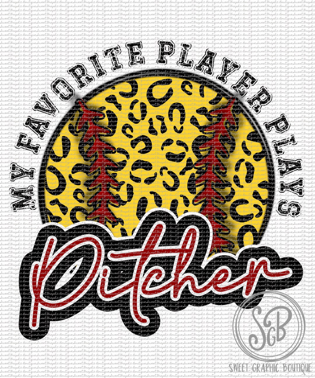 My Favorite Player Plays PITCHER Softball Mom Leopard Cheetah PNG ...