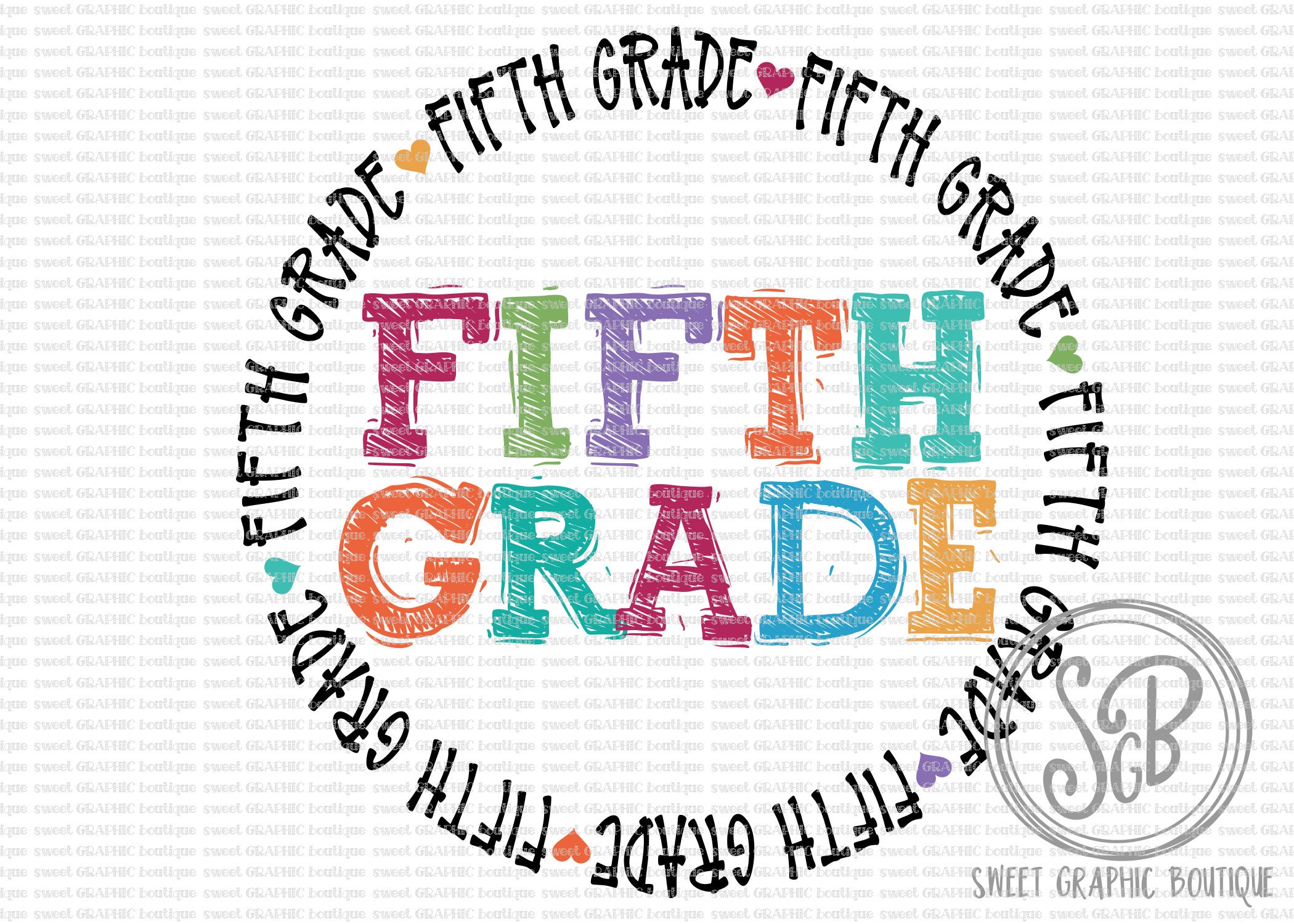 5th Fifth Grade Printable Sublimation Design Teacher | Etsy