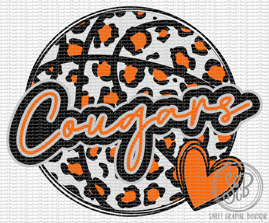 Cougars Orange Leopard Basketball PNG, Basketball PNG, Leopard Cheetah ...