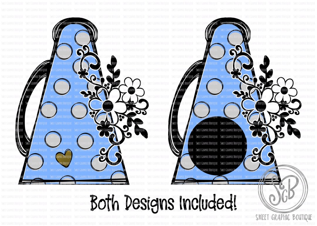 Light Blue Polka Dot Megaphone Sublimation, Megaphone Sublimation ...