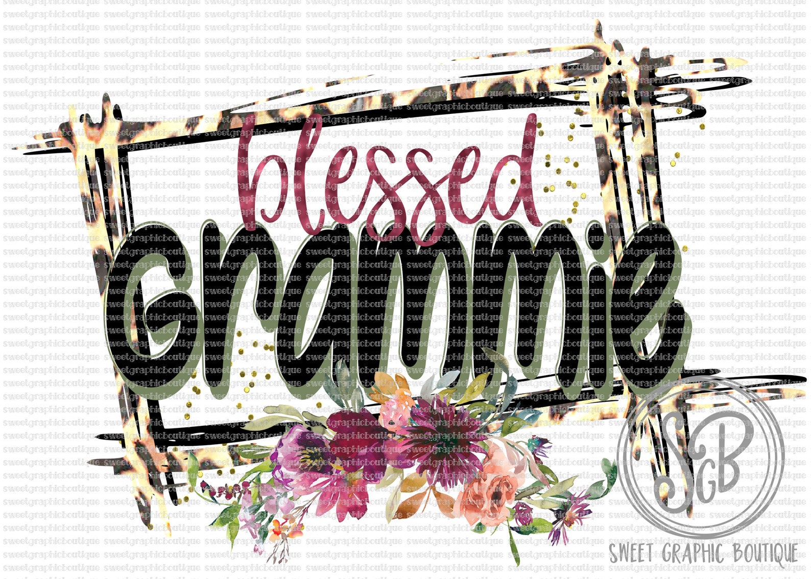 Blessed Grammie Sublimation Design Grandmother Leopard Print - Etsy