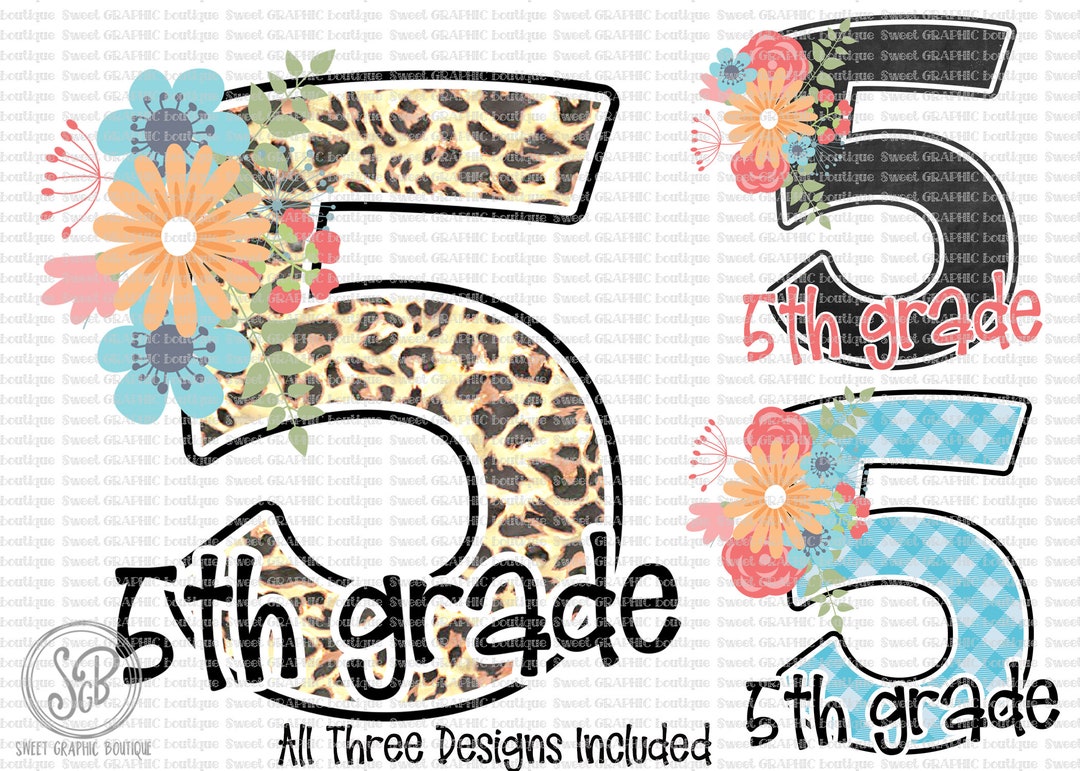 5th Fifth Grade Printable Sublimation Design, Teacher, Clipart ...