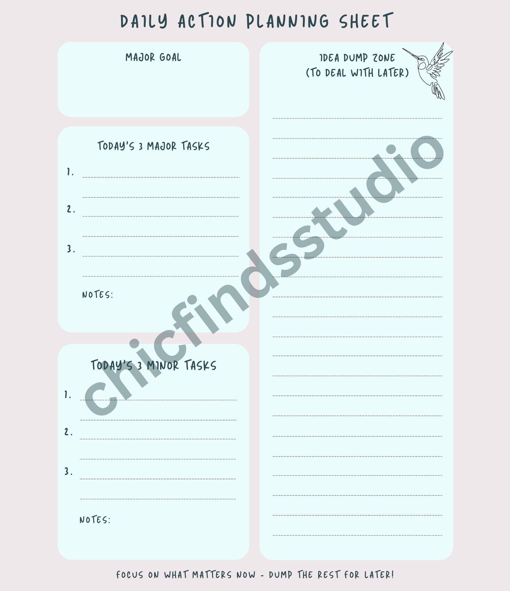 Printable Daily Productive Goals Sheet, Daily Task Management, A4 Sheet ...