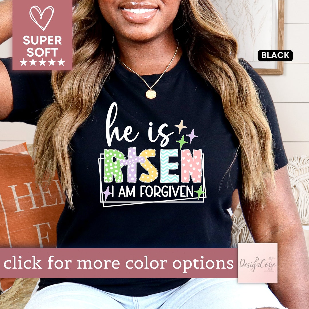 Christian Easter Shirt He is Risen Tshirt for Easter Jesus Easter Shirt ...