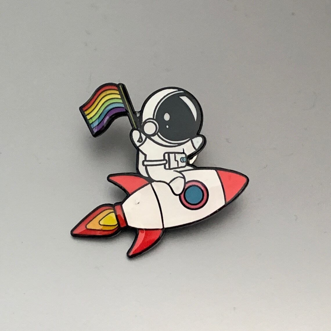 Astronaut Pride Spaceship LGBT Pride Flag in Space Enamel Pin | Etsy UK