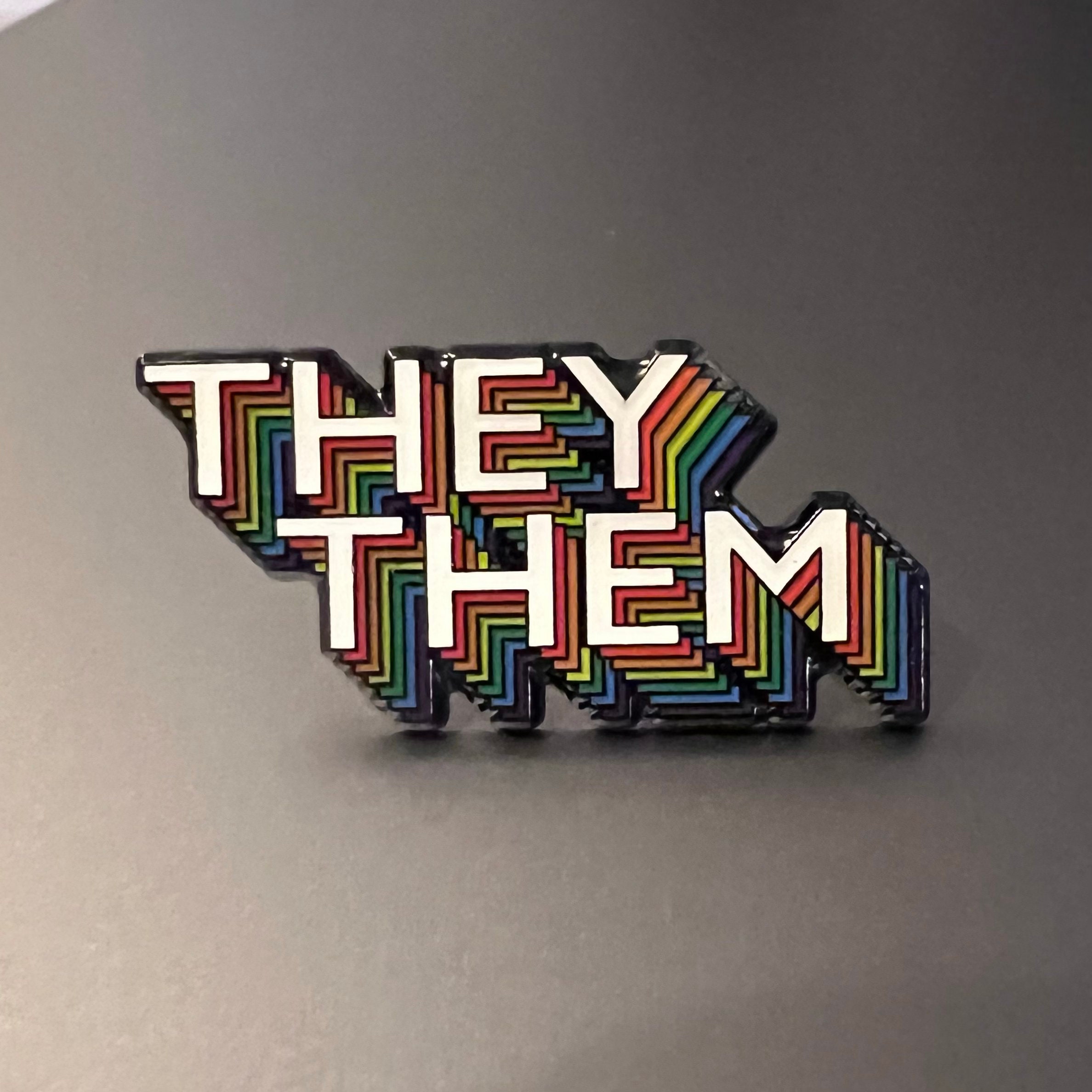 Rainbow Pronoun Pins - Etsy UK