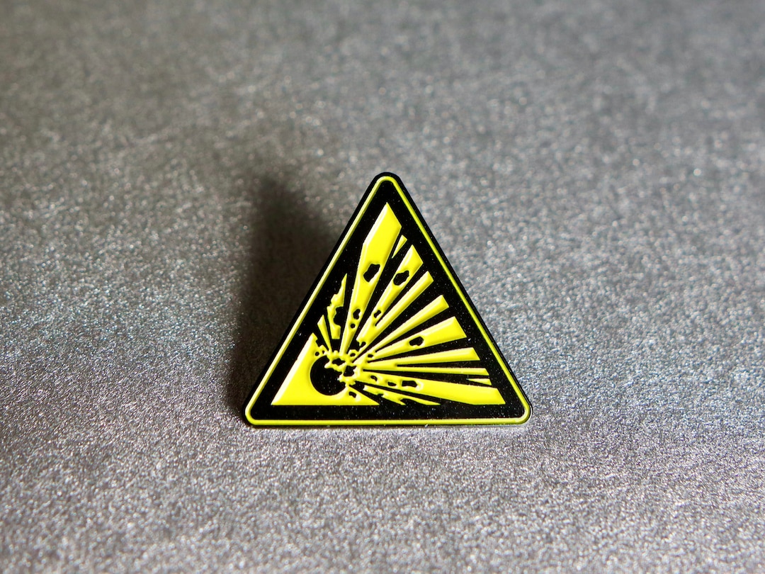 Explosive Hazard Enamel Pin - 30mm Science Lab Coat Pin - Etsy