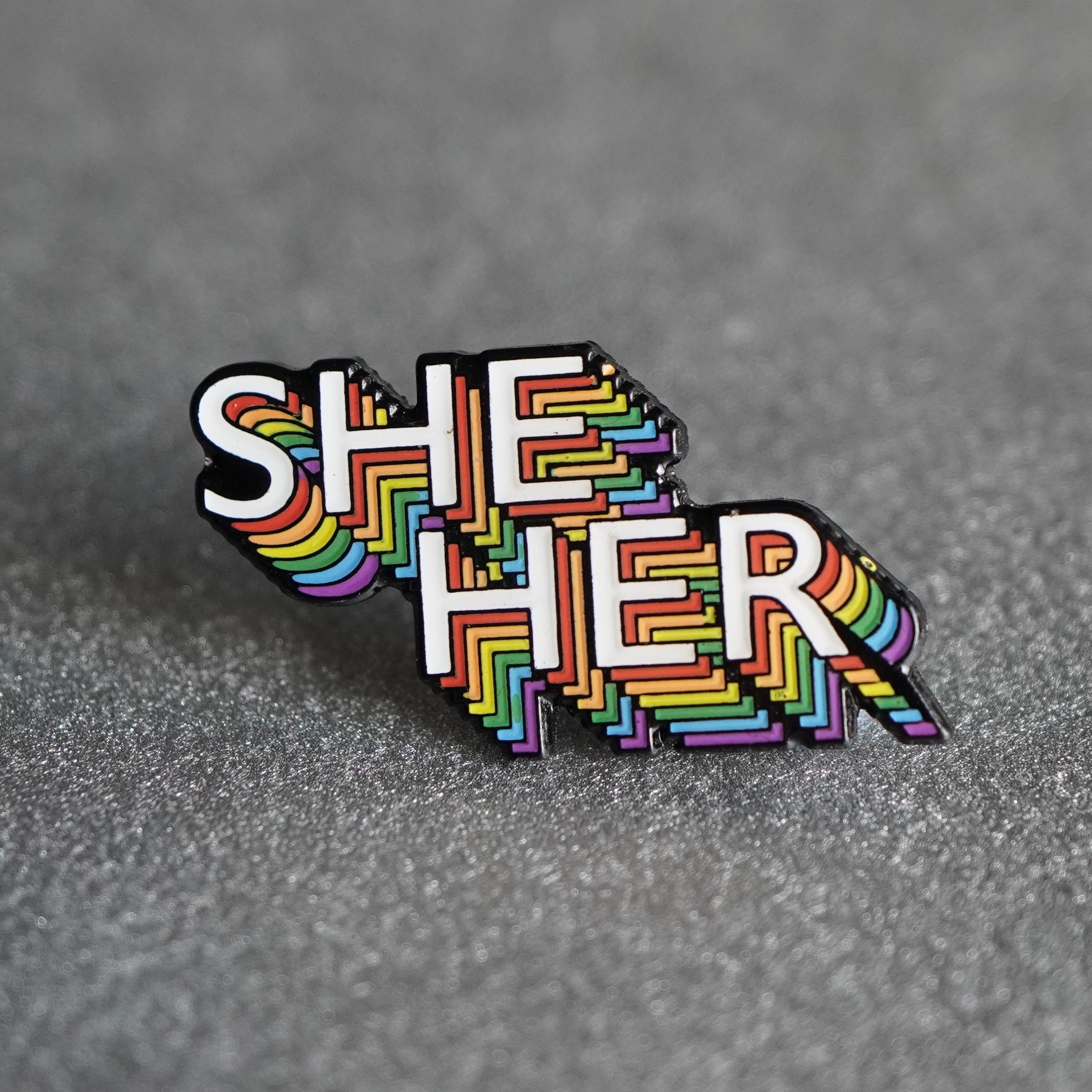 Rainbow Pronoun Pins - Etsy UK