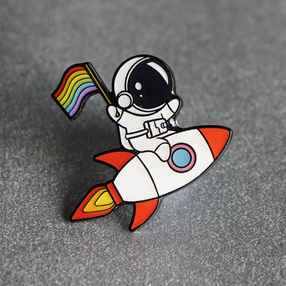 Astronaut Pride Spaceship LGBT Pride Flag in Space Enamel Pin | Etsy UK