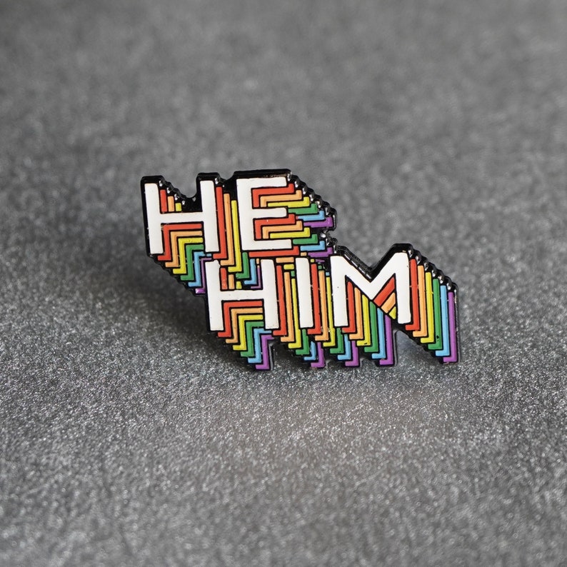 Rainbow Pronoun Pins - Etsy UK