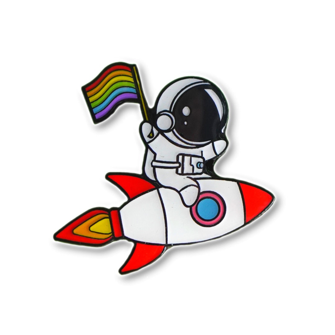 Astronaut Pride Spaceship LGBT Pride Flag in Space Enamel Pin - Etsy UK
