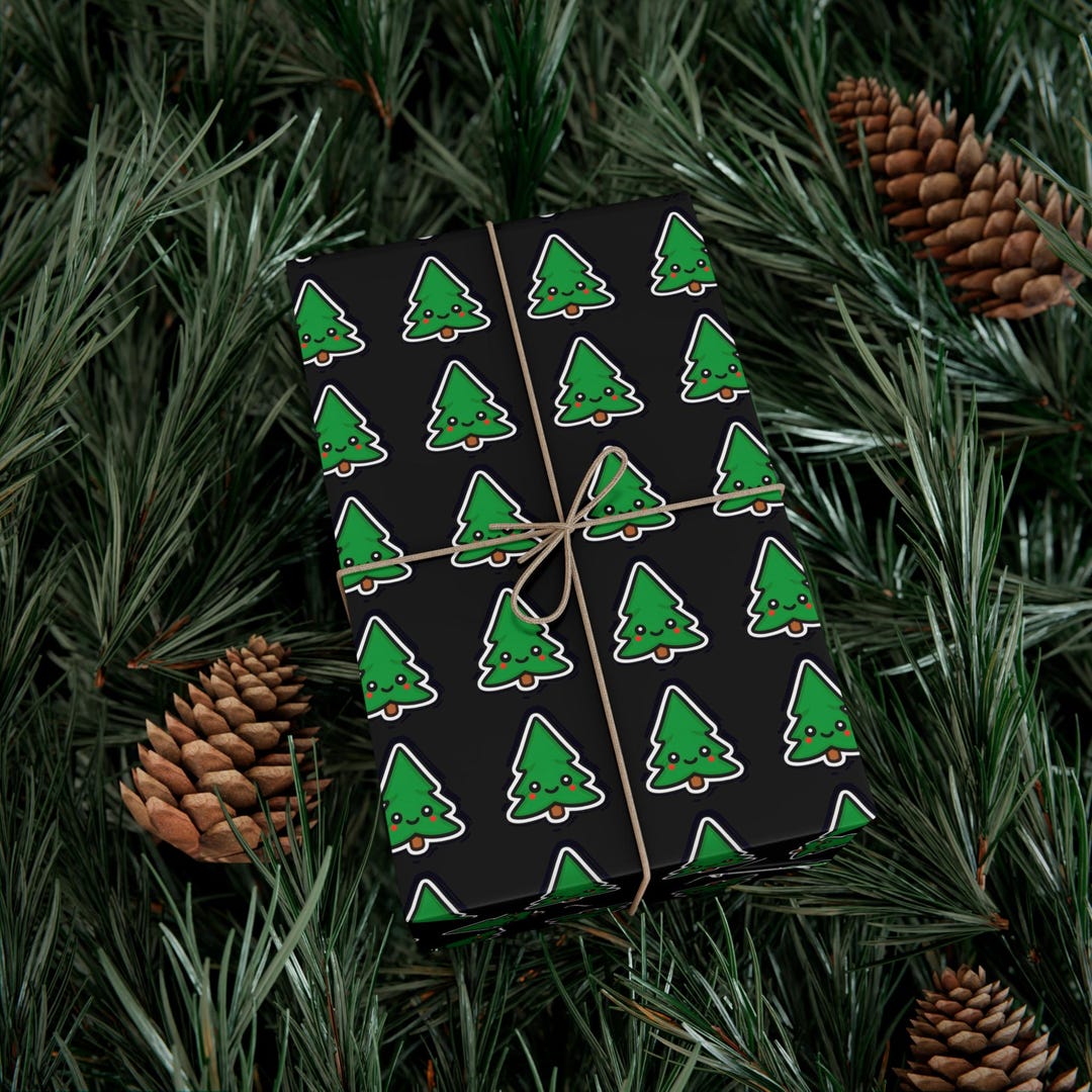Gift Wrap Papers, Christmas Tree Pattern, Cartoon Gift Wrap, Wrapping ...