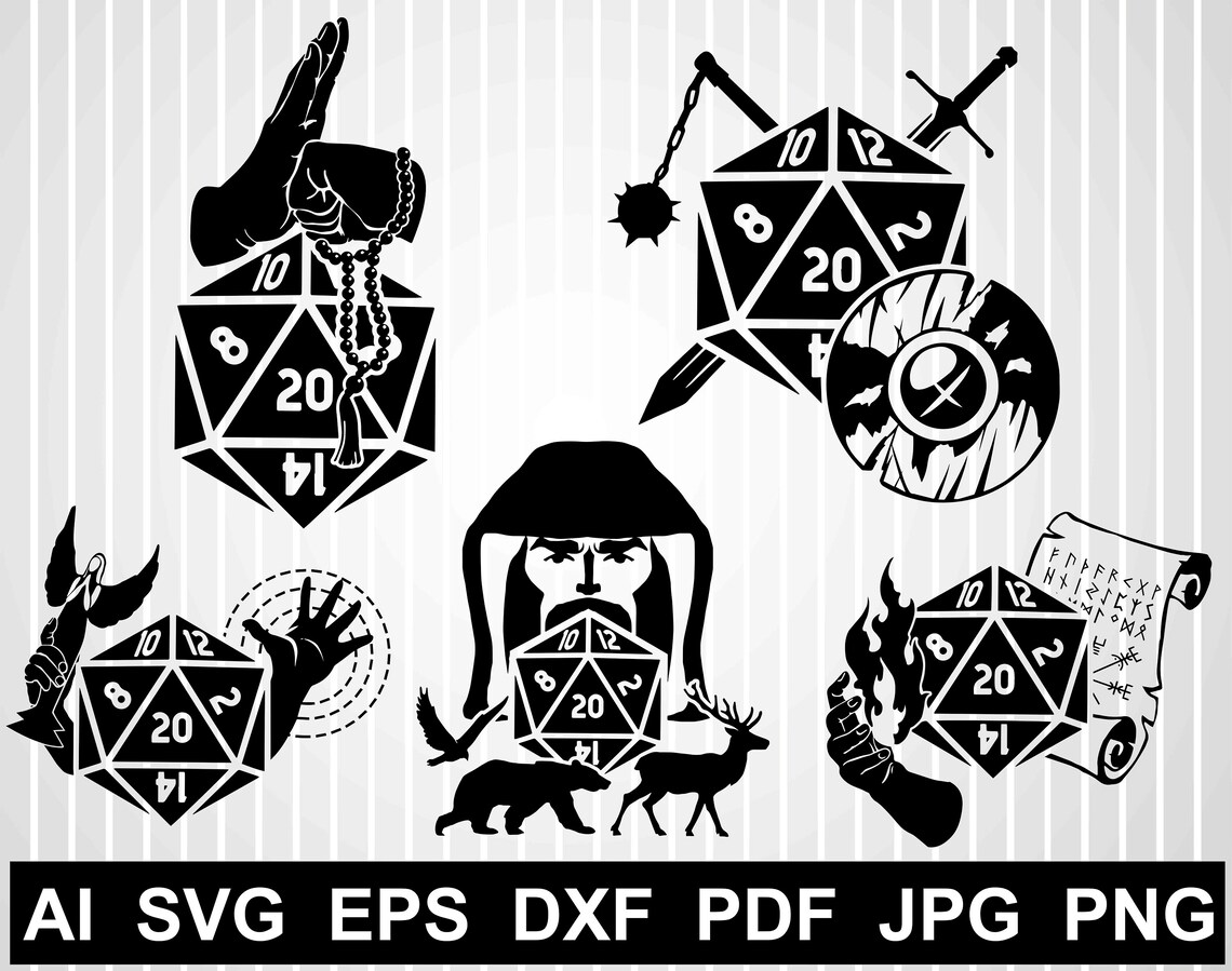 Dungeons and dragons svg RPG vector design Geek svg free Dice | Etsy