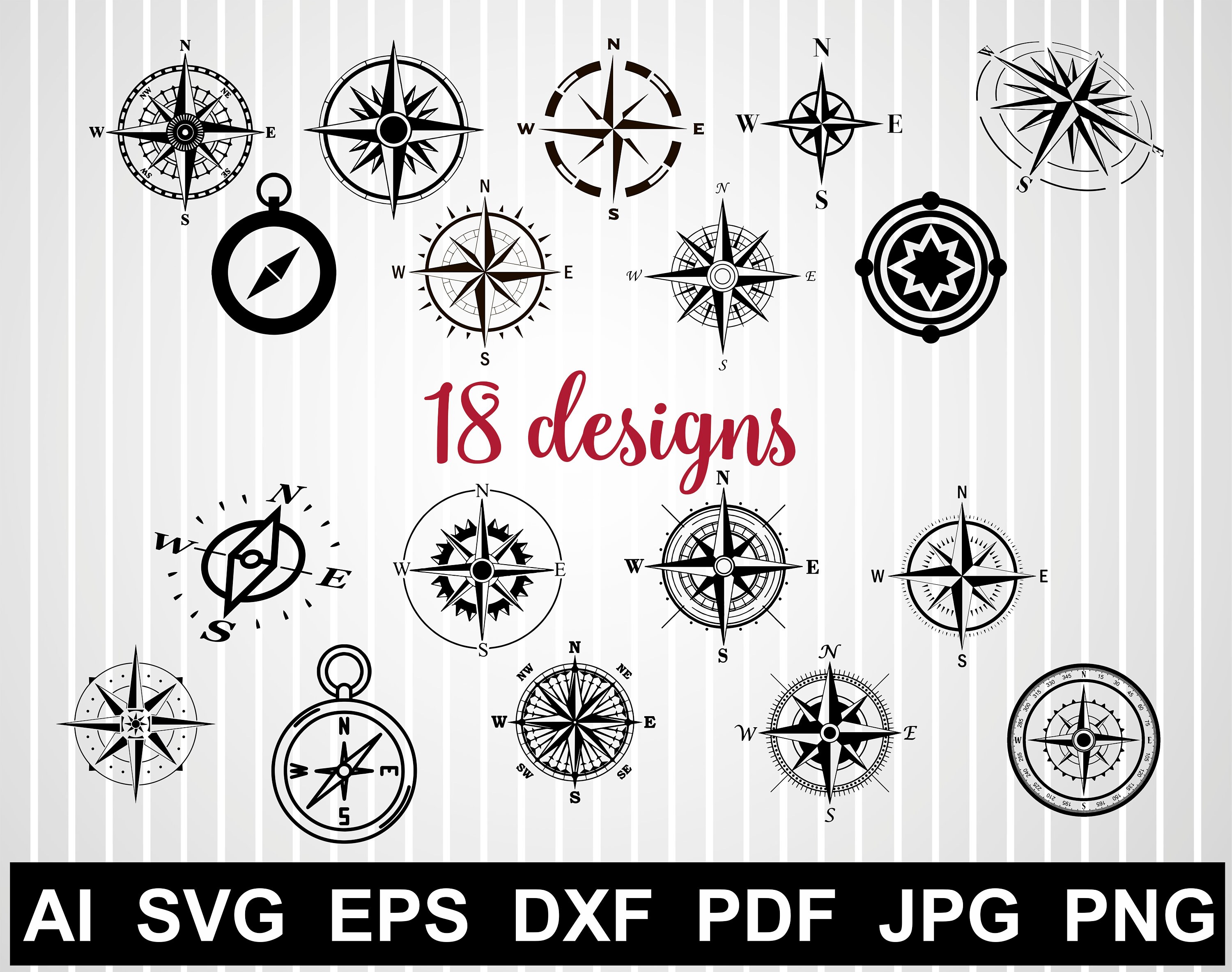 Compass #5 Nautical Location Coordinates Direction Hike Mountain Hiking ...