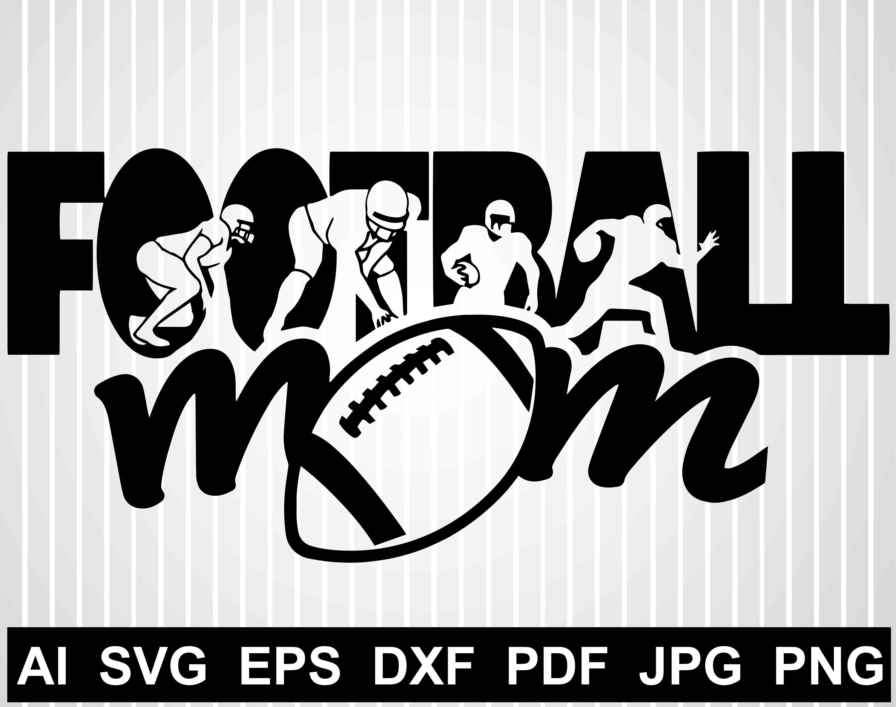 Football Mom Svg Cuts File For Cricut Football Silhouette Etsy