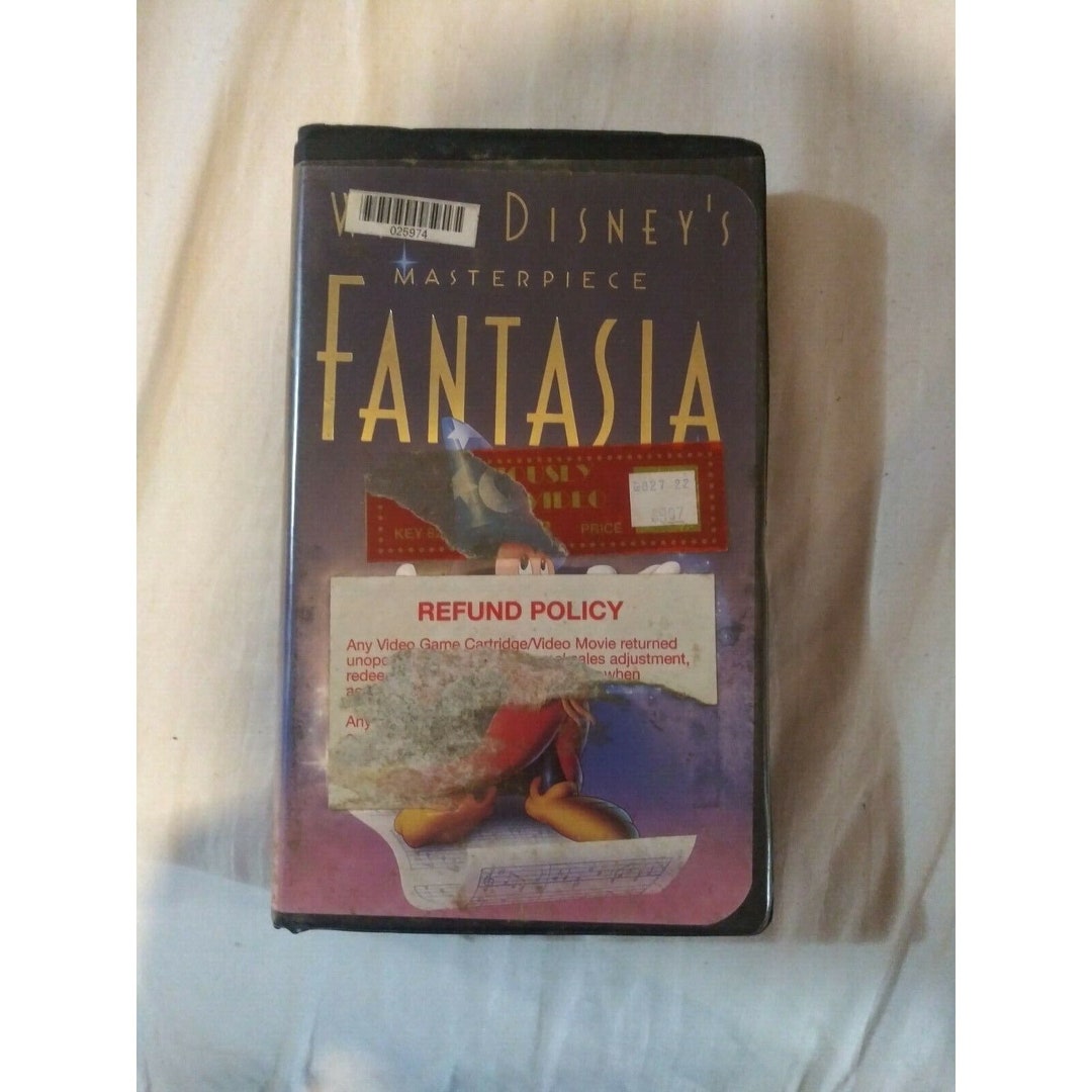 Walt Disney's Masterpiece Fantasia VHS, 1991 BLACK Shell Mickey Mouse ...