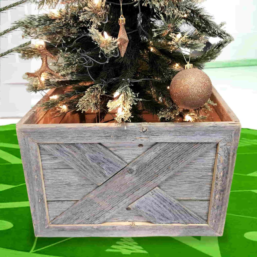 Barnwood Christmas Tree Box – Tree Collar Décor - Etsy