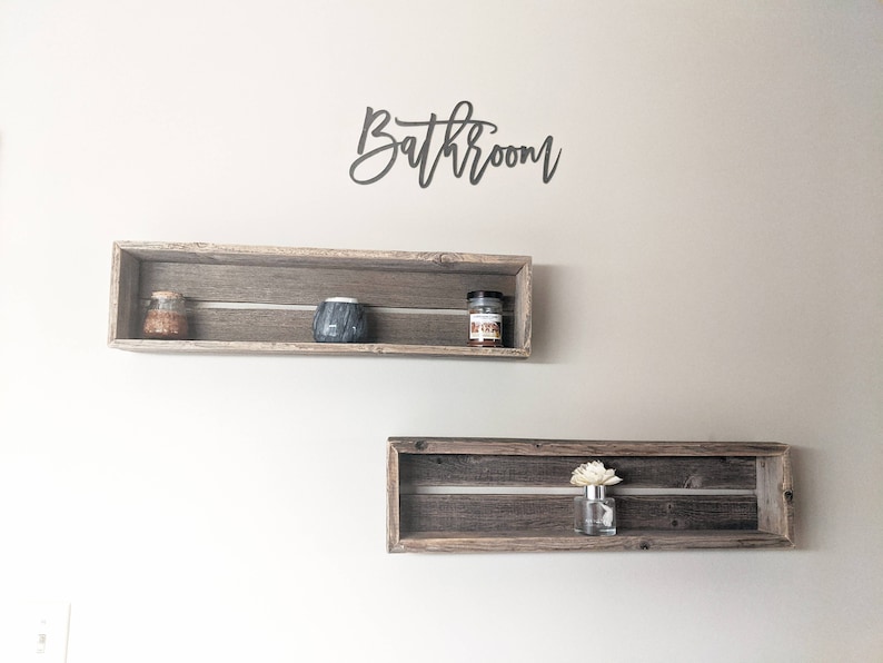 Reclaimed Wood Shadow Box Shelf With Wood Backing – Weathered Grey ...
