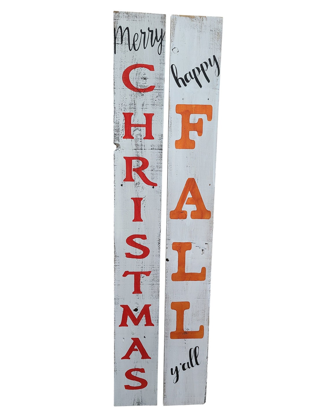 Reversible Sign for Fall and Christmas - 5 Feet Tall - Happy Fall Y'all ...