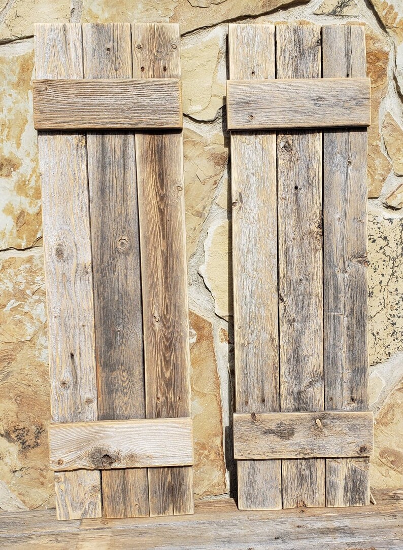 Rustic Shutters Made From 100% Reclaimed Weathered Wood - Farmhouse ...