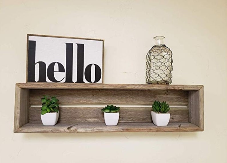 Reclaimed Wood Shadow Box Shelf With Wood Backing Floating - Etsy