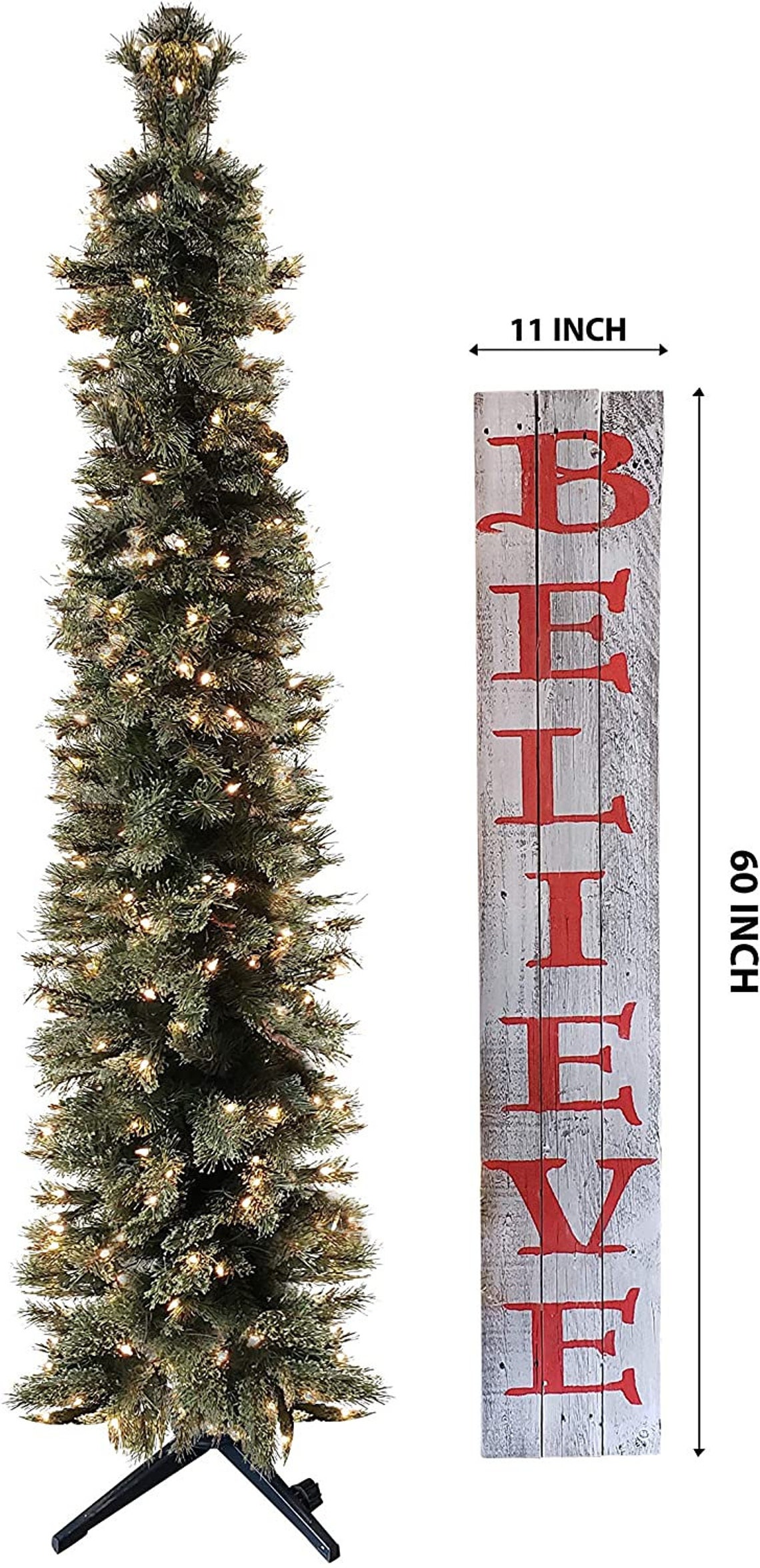 Believe Sign - 5 Feet Tall - Perfect for Front Porch - Hand Painted on ...