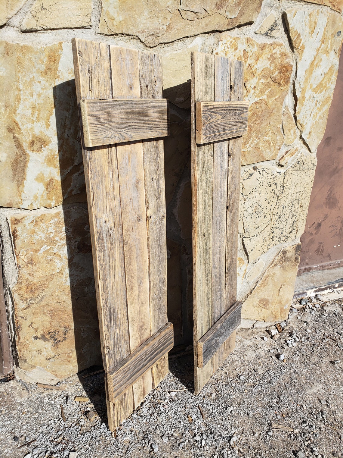 Rustic Shutters Made From 100% Reclaimed Weathered Wood - Farmhouse ...