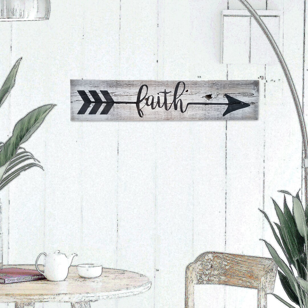 Faith Sign Rustic Reclaimed Wood Farmhouse Style Fixer Upper - Etsy