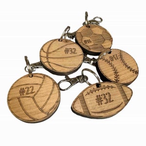Customized Sports Keychain Made From Reclaimed Wood - Etsy