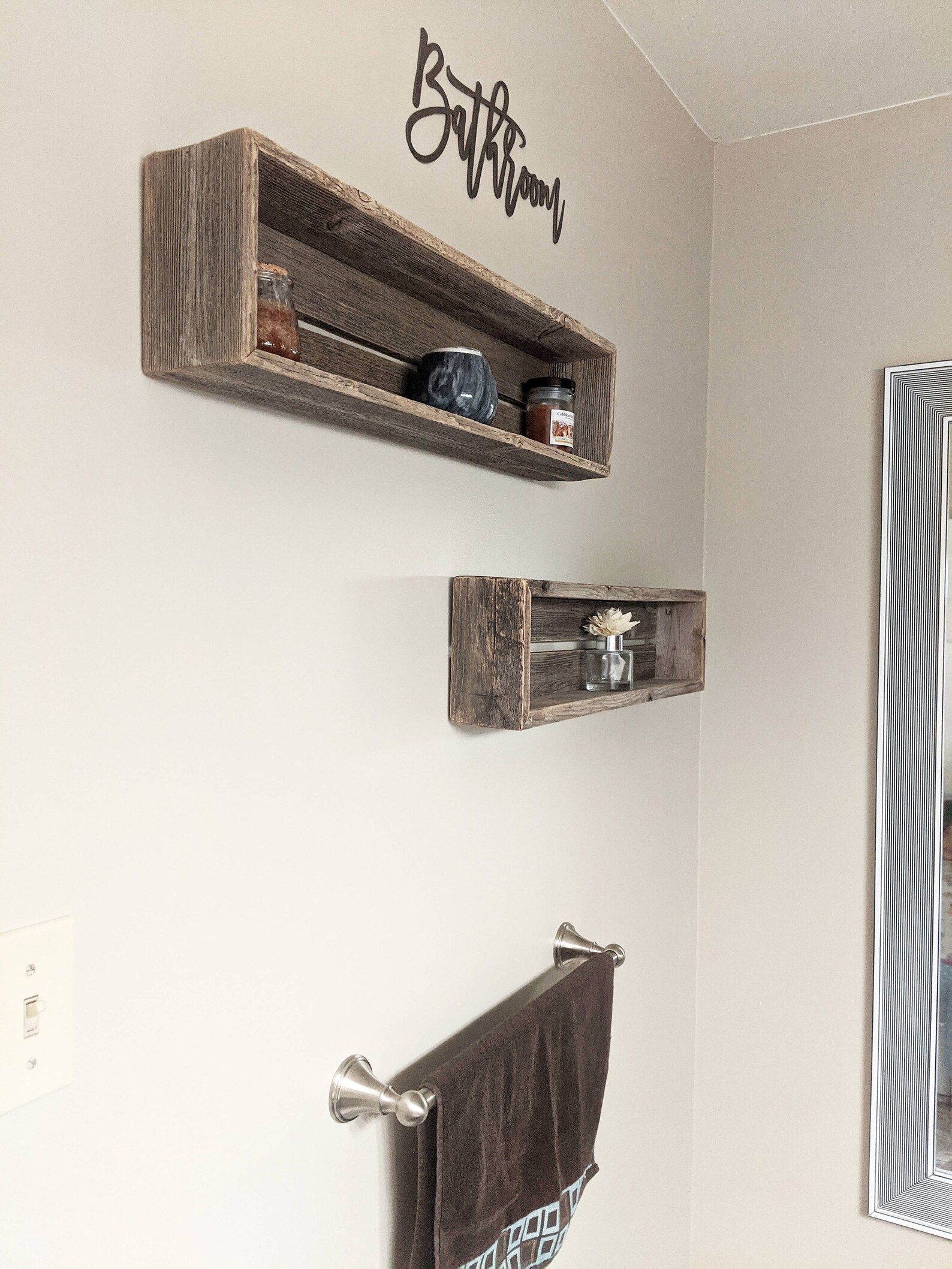 Reclaimed Wood Shadow Box Shelf With Wood Backing Floating - Etsy