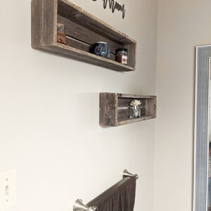 Reclaimed Wood Shadow Box Shelf With Wood Backing – Weathered Grey ...