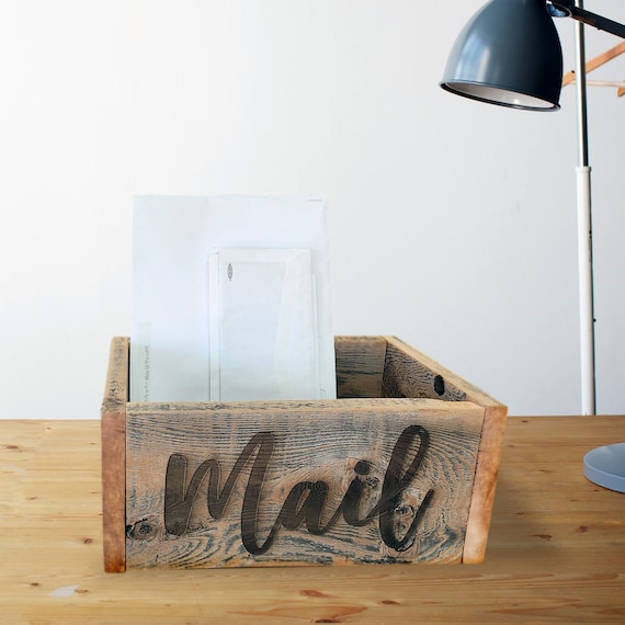 Rustic Reclaimed Wood Box for Mail Laser Engraved Box - Etsy