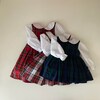 Girls Tartan Dress With Peter Pan Collar, Christmas Dress, Four Sleeve ...