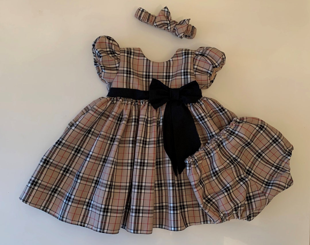 Caramel Thompson Tartan Dress Set-baby Dress-christmas Dress-tartan ...