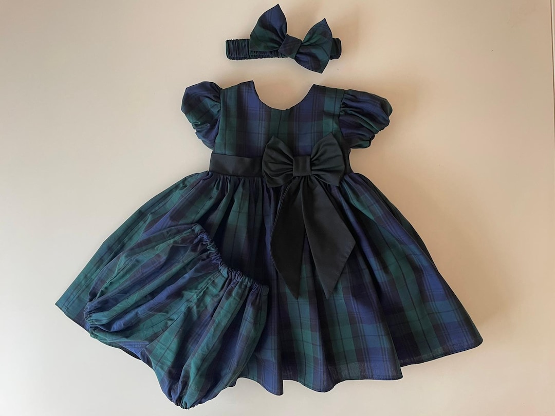 Black Watch Tartan Dress Set-baby Dress Set-tartan Dress-girls Dress ...
