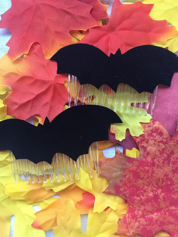 Handmade Velvet Bat Combs. Hair Combs. Hair Accessories. | Etsy