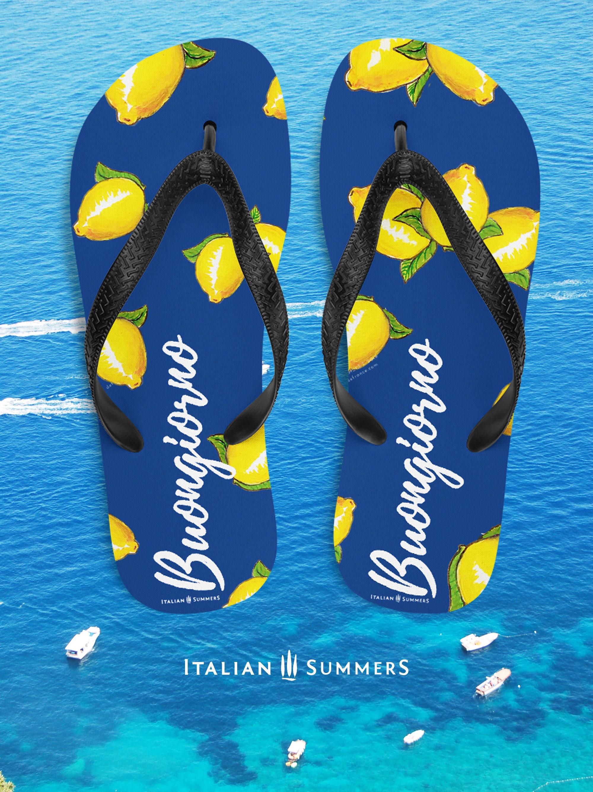 Flip Flops Buongiorno Limoni Lemon Flip Flops Buongiorno - Etsy