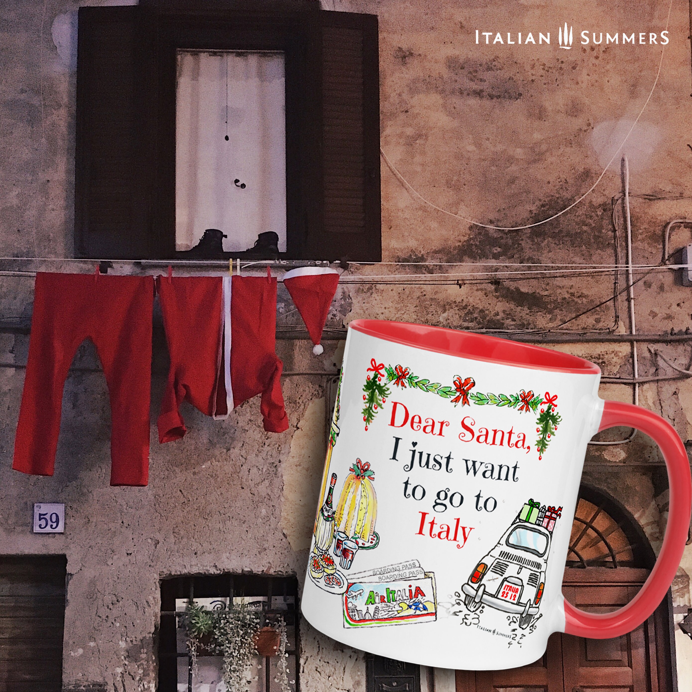 Italian Christmas Mug: Dear Santa, I Just Want to Go to Italy - Etsy