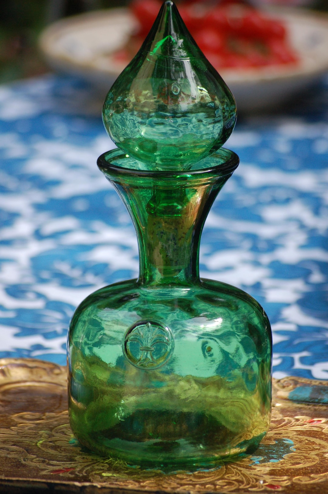 Vintage Glass Decanter, Italian Vintage Genie Bottle, 1960-70s, Empoli ...