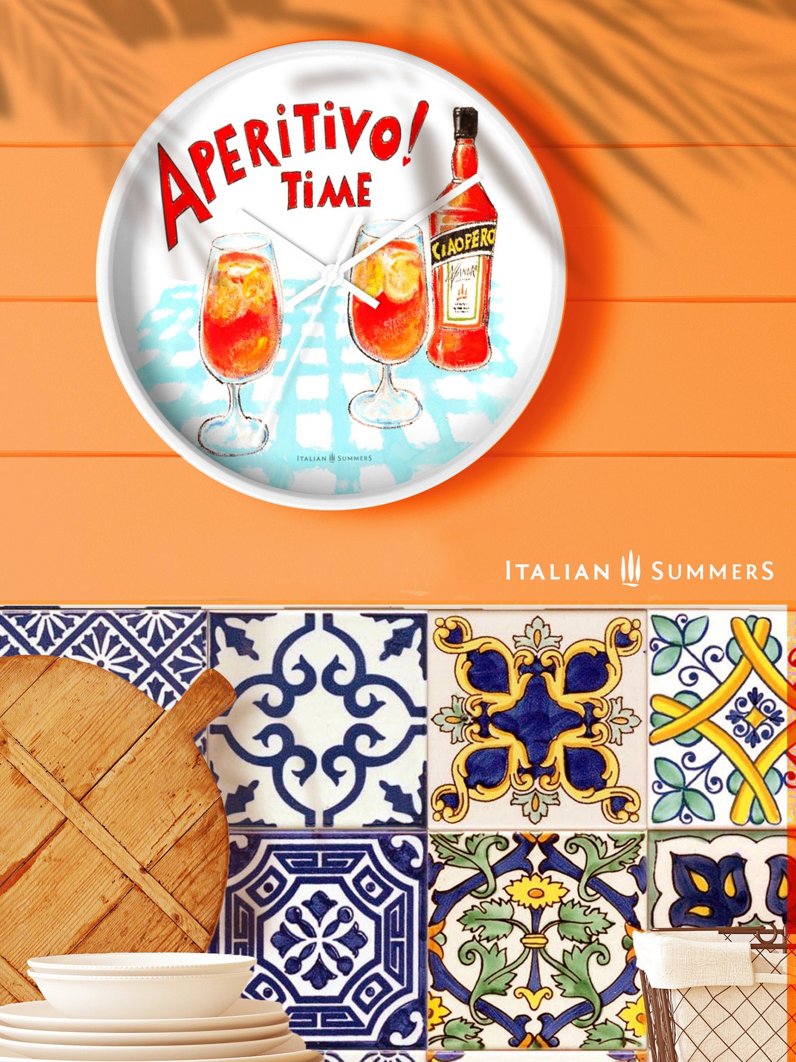 Wall Clock APERITIVO TIME Italian Wall Clock Aperol Spritz - Etsy