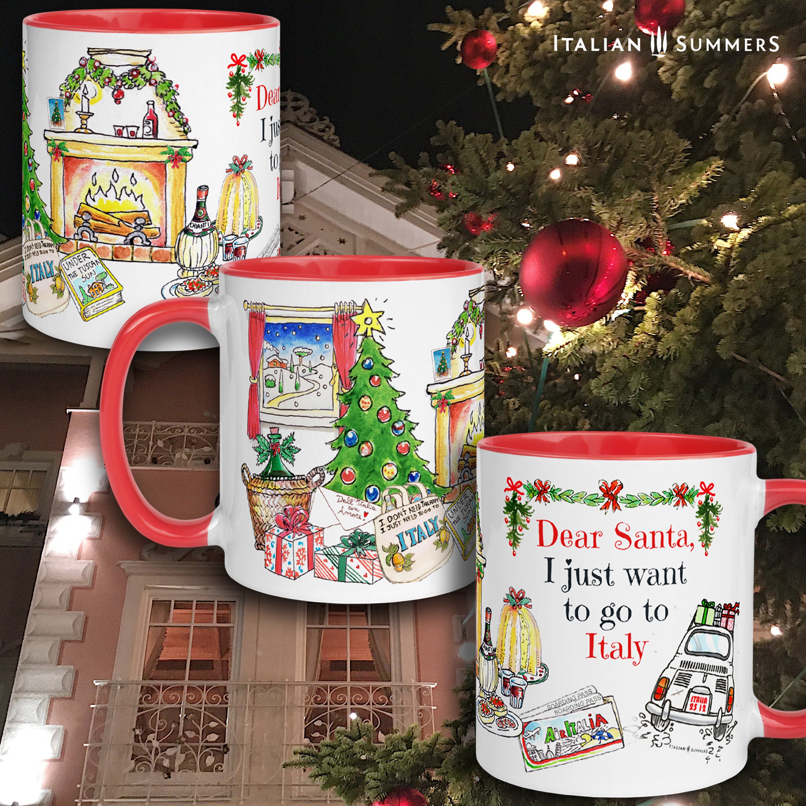 Italian Christmas Mug: Dear Santa, I Just Want to Go to Italy - Etsy