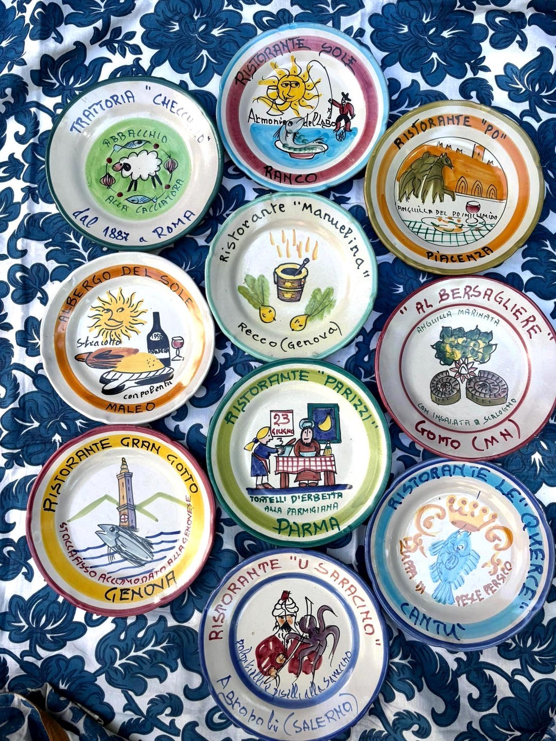 Italian Vintage Ristorante Plate, Buon Ricordo Italian Decorative Plate ...